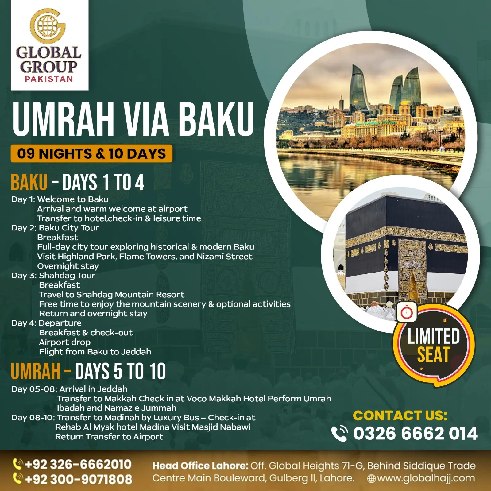 Umrah Via Baku from Lahore, Pakistan 2025